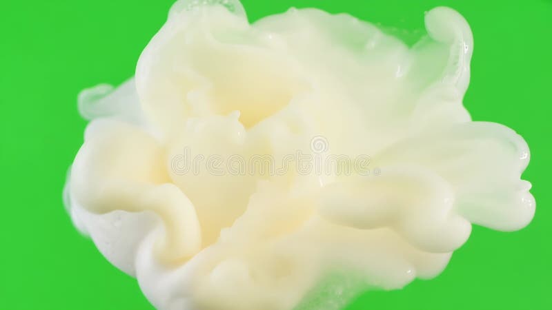 Soft Creamy Froth Forming a Cloudlike Shape before Exploding. Green ...