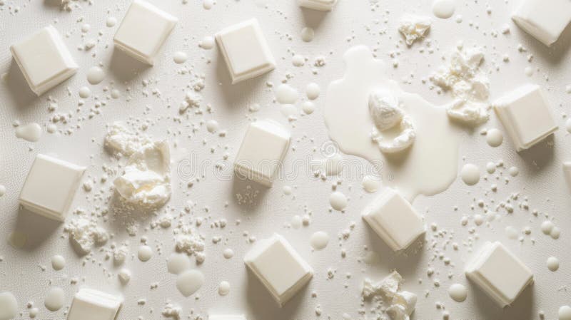 Soft Creamy White Dots on Canvas with Scattered Ingredients Stock ...