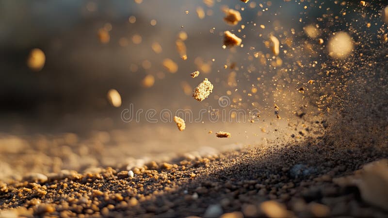 Soft Crumbs Rolling Off Sharp Edge, Shallow Focus and Detail . Stock ...