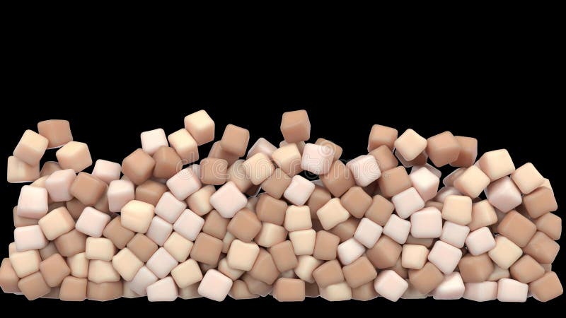 Soft Cubes Fat Falls on Black 3d Stock Illustration - Illustration of ...
