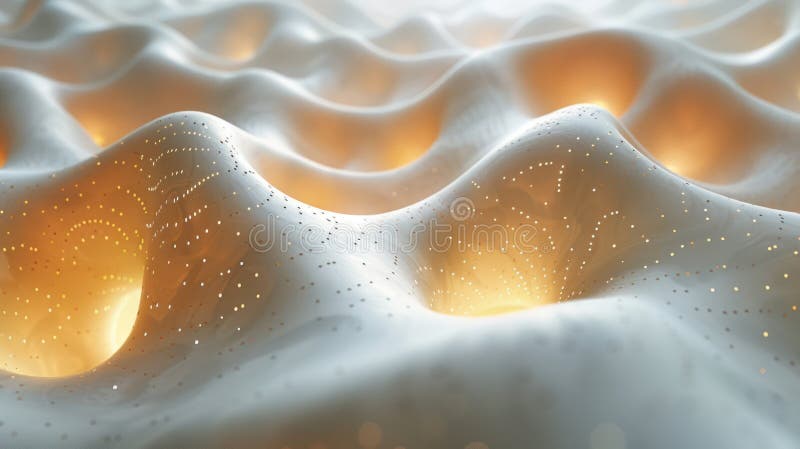 Soft Curves of Light: Abstract 3D Render of Rounded Lines Stock ...
