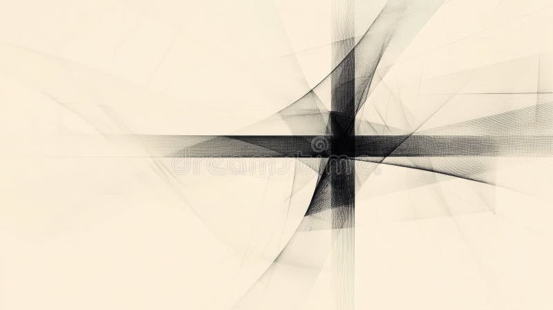 Abstract Black and White Lines Creating a Dynamic Composition with Soft ...