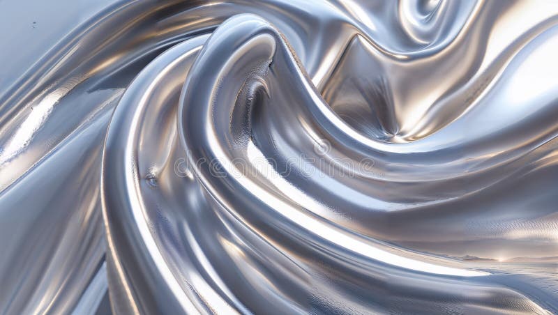 Soft Curves in a Shiny Metallic Texture Flow Seamlessly, Reflecting ...