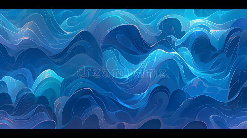 Soft Dark Blue Waves with Gentle Transitions Stock Illustration ...
