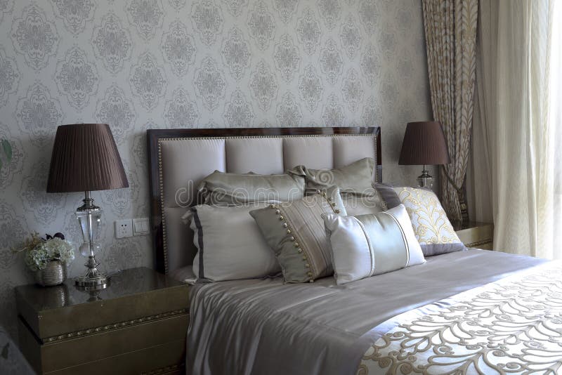 The Soft Decoration in Natural Light in the Bedroom Stock Image - Image ...
