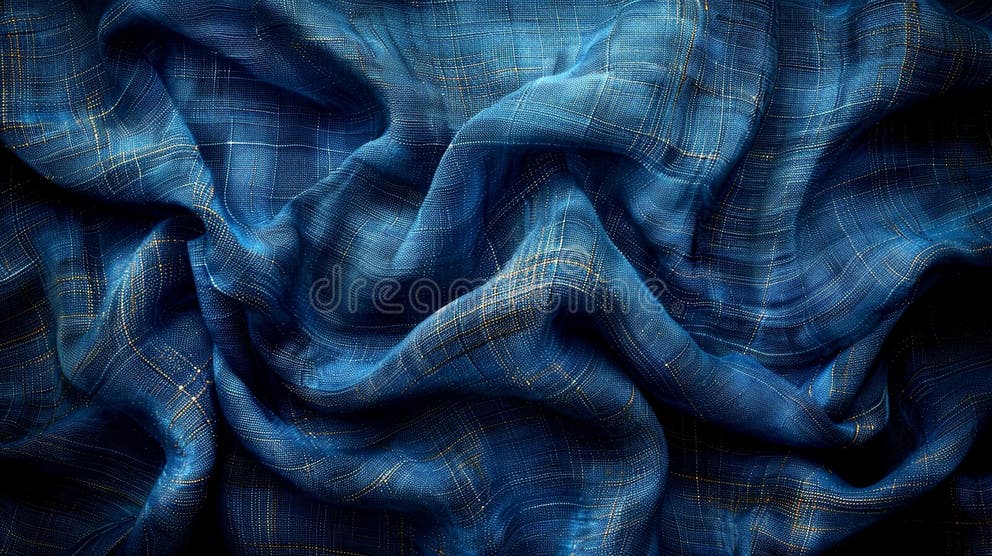 Beautiful Deep Blue Fabric Texture Flowing with Elegance and Charm ...