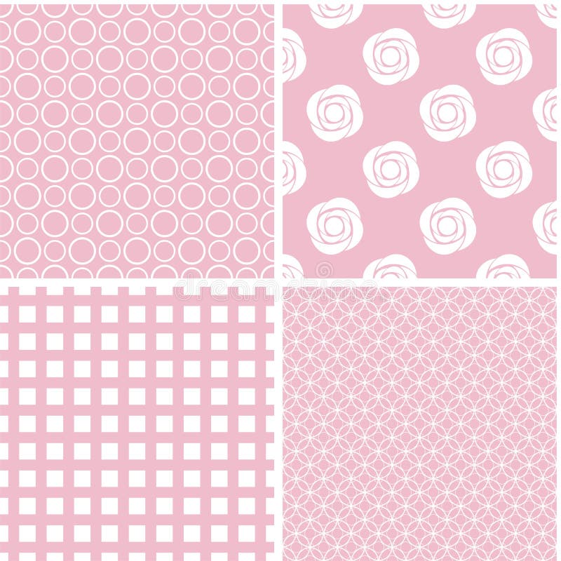 Soft Different Vector Seamless Patterns. Stock Illustration ...