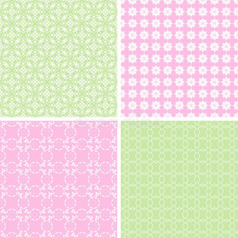 Soft Different Vector Seamless Patterns. Stock Illustration ...