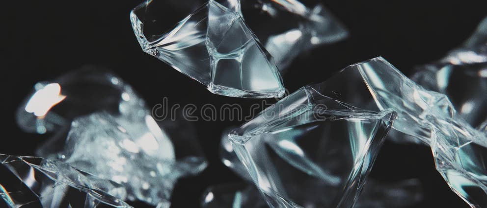 Soft Diffused Broken Glass Texture with Gentle Effect Against a Black ...