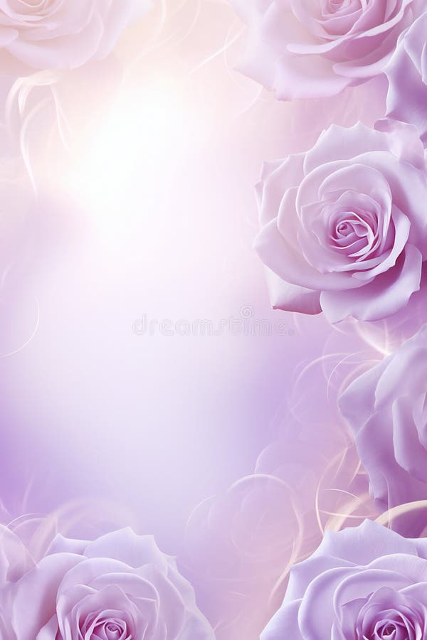 Soft Diffused Rose Pattern Frame for Website Greetings Card Invitation ...