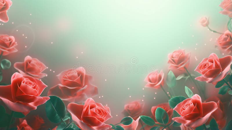 Soft Diffused Rose Pattern Frame for Website Greetings Card Invitation ...