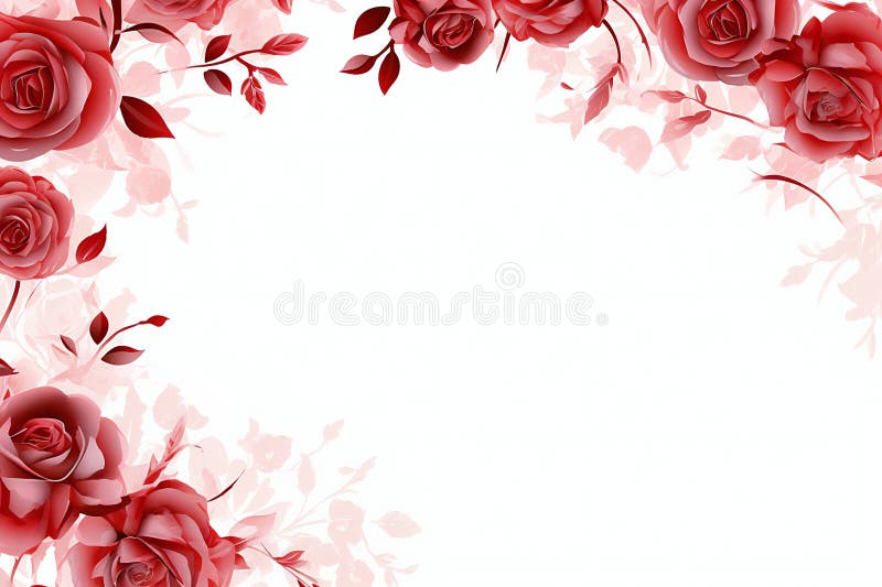 Soft Diffused Rose Pattern Frame for Website Greetings Card Invitation ...