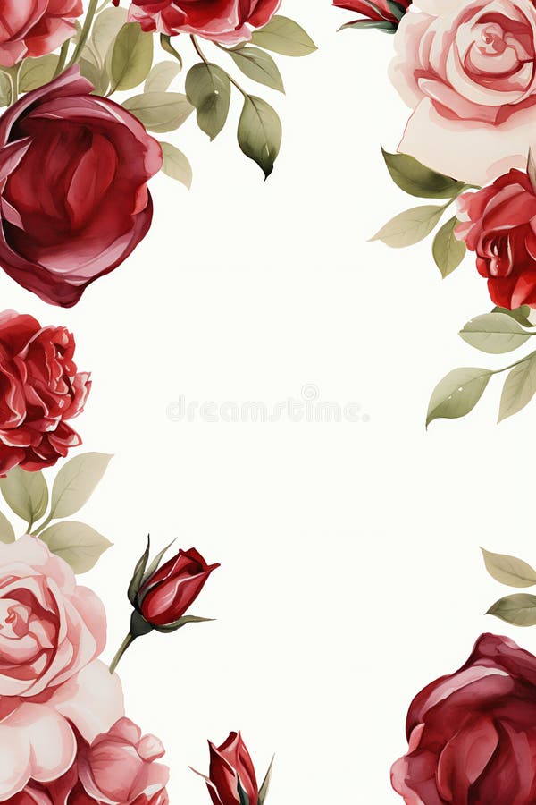 Soft Diffused Rose Pattern Frame for Website Greetings Card Invitation ...
