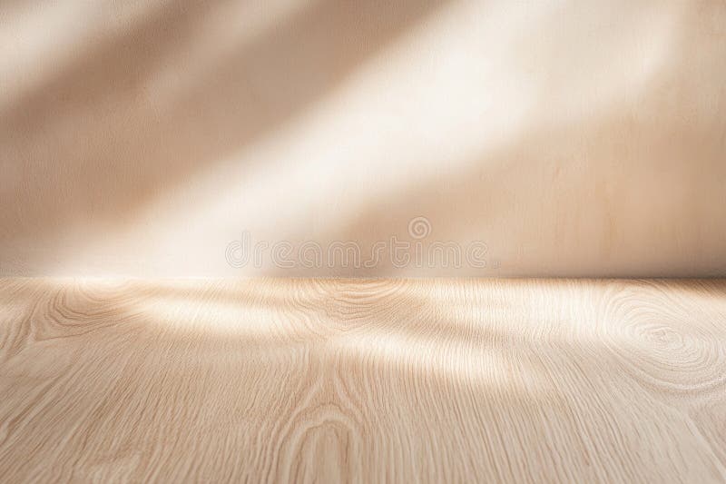 Soft, Diffused Warm Lighting Enhances a Smooth Light Oak Wood Texture ...