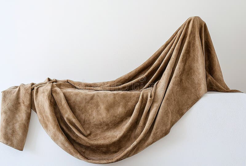 Soft, Draped Fabric Lying Gracefully on a White Surface in a ...