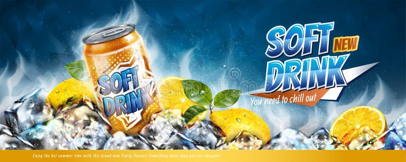 Soft drink banner ads stock vector. Illustration of cubes - 141918175