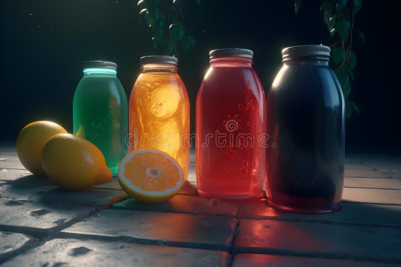 Soft Drink Based on Soda, Different Colors. with Generative AI ...