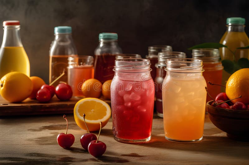 Soft Drink Based on Soda, Different Colors. with Generative AI ...