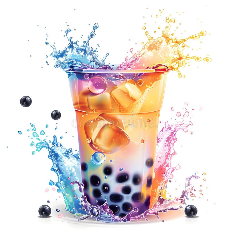 Soft drink with boba balls stock image. Image of beverage - 321694793