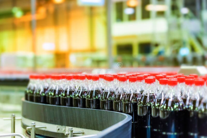Soft Drink Bottling Line at a Factory Stock Photo - Image of brewery ...
