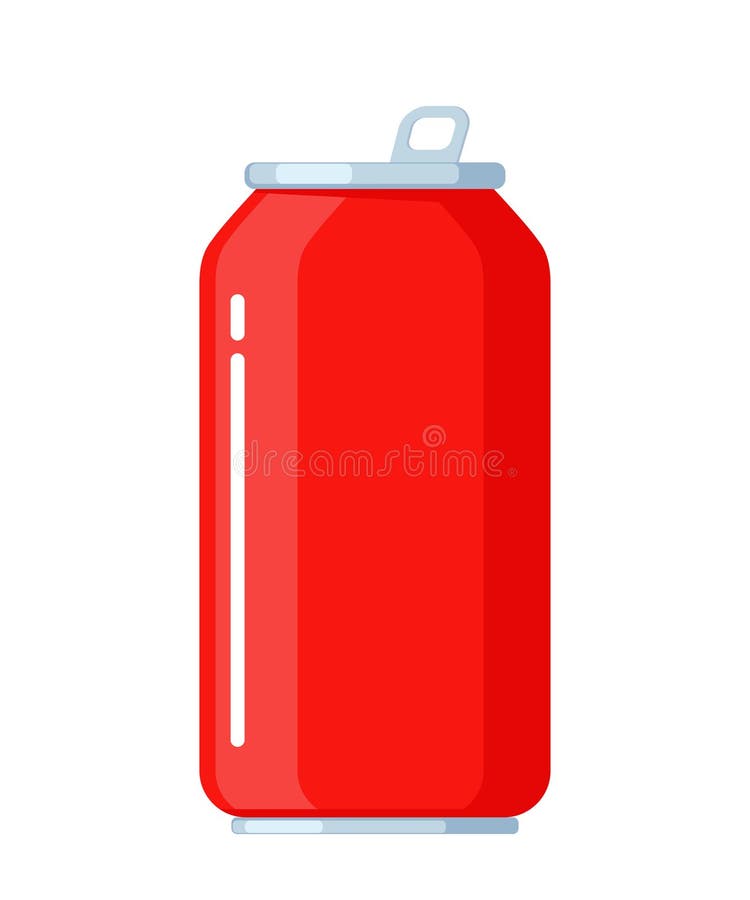 Soft Drink Can. Soda Drink Aluminum Red Can Stock Vector - Illustration ...
