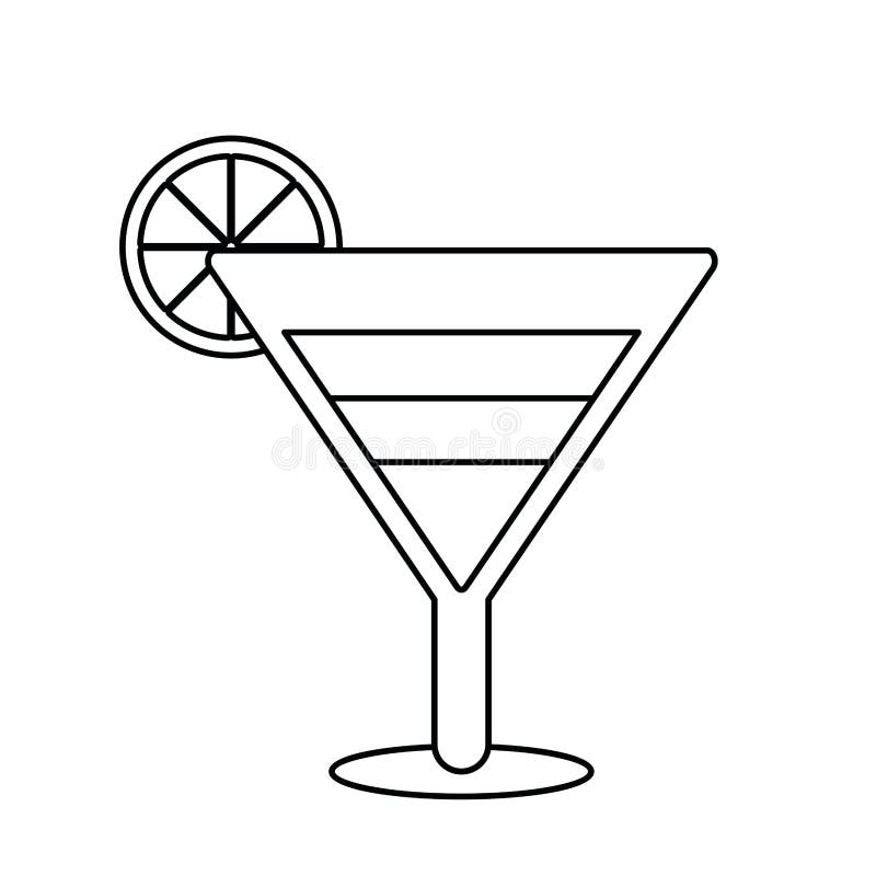 Cocktail with Lemon and Cherry Stock Vector - Illustration of liquid ...