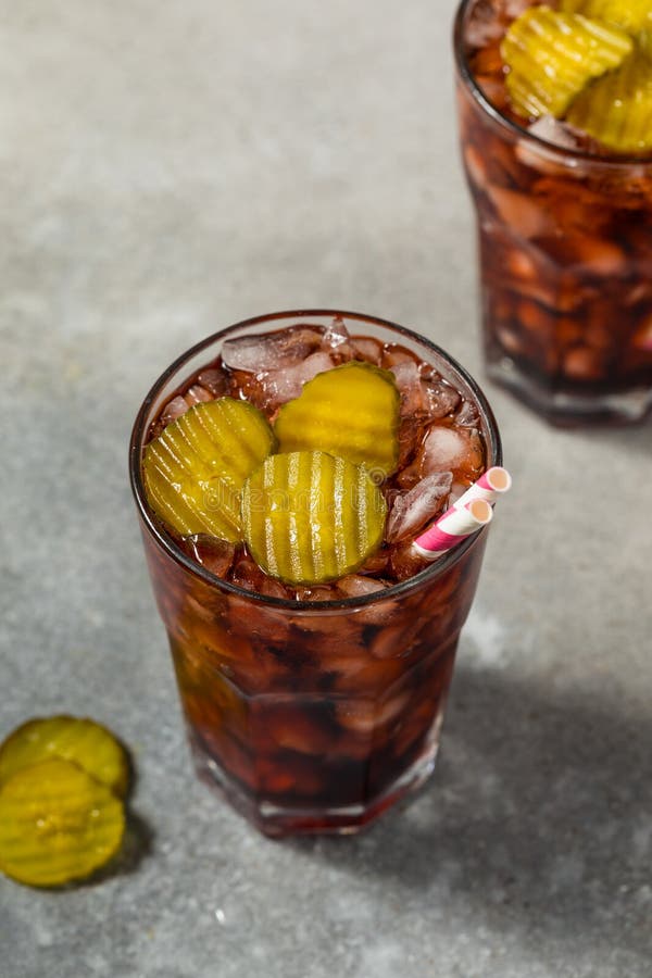 Soft Drink Cola with Pickles Stock Photo - Image of bubble, sugar ...