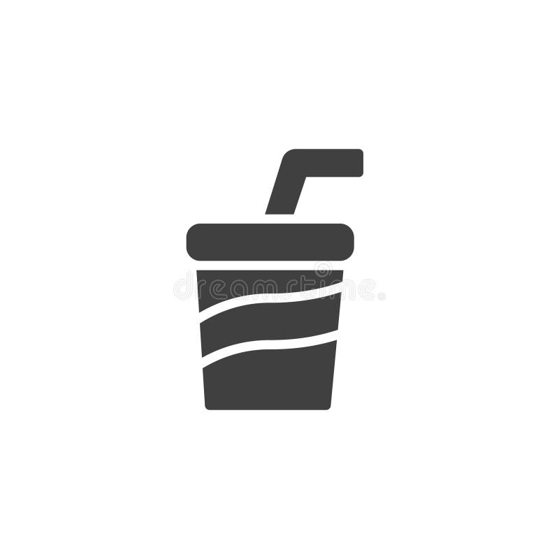 Soft Drink Cup with Straw Vector Icon Stock Vector - Illustration of ...