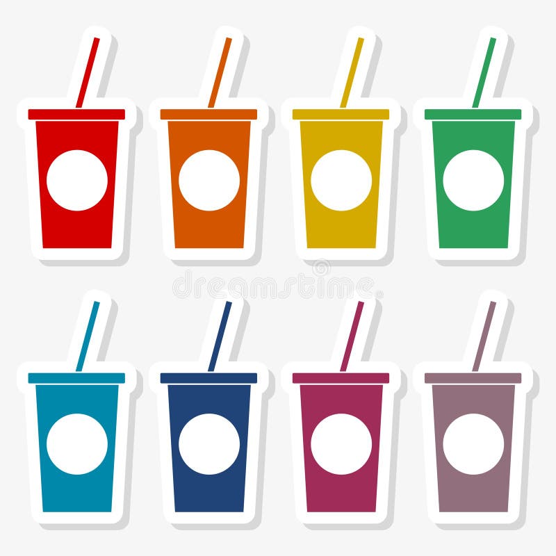 Soft drink sticker set stock vector. Illustration of restaurant - 117969487