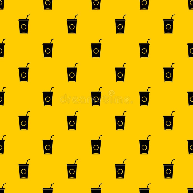 Soft Drink in Paper Cup Pattern Vector Stock Vector - Illustration of ...