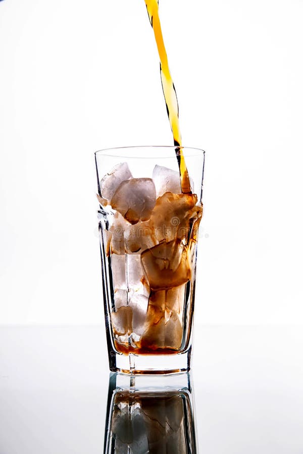 Soft Drinks. Cola Pour from Bottle To Glass Stock Image - Image of kola ...
