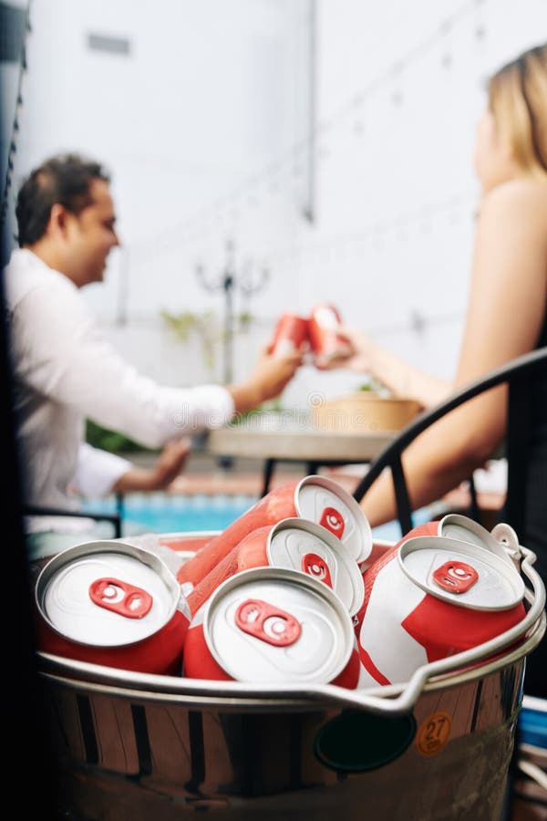 Soft Drinks In Ice Bucket Stock Image Image Of Food 161059745
