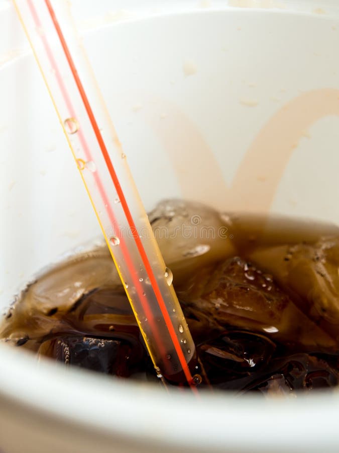 Soft Drinks with Ice in Plastic Cup Stock Image - Image of flavor ...