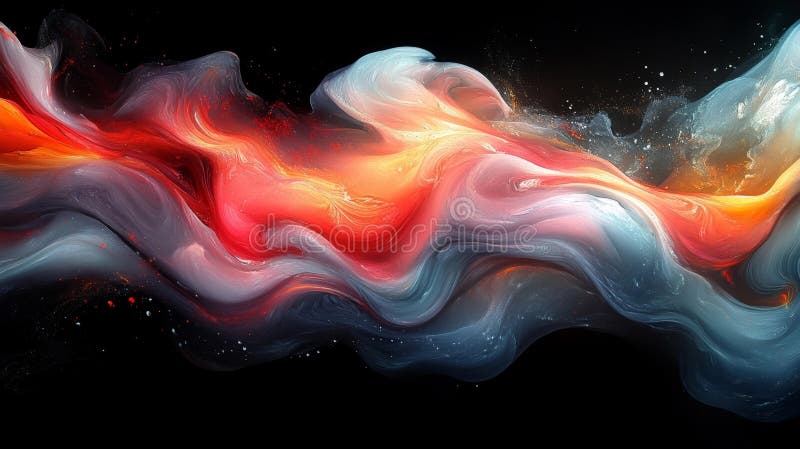 Soft Flow of Red and Blue Abstract Art Stock Illustration ...