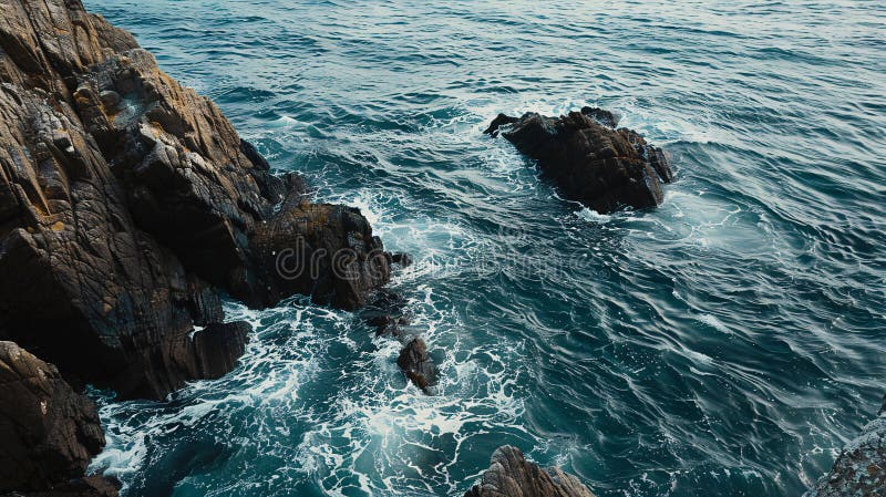 The Soft Ebb and Flow of Tides on a Rocky Shoreline, Creating Peaceful ...