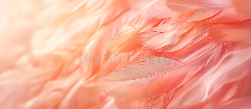 Soft and Delicate Peach Feathers Stock Illustration - Illustration of ...