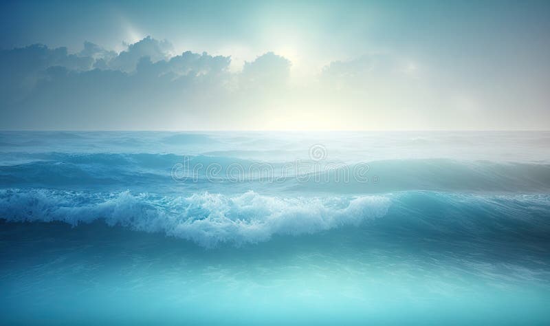 Soft Ethereal Blue Ocean Background for Web and Print Designs. Stock ...