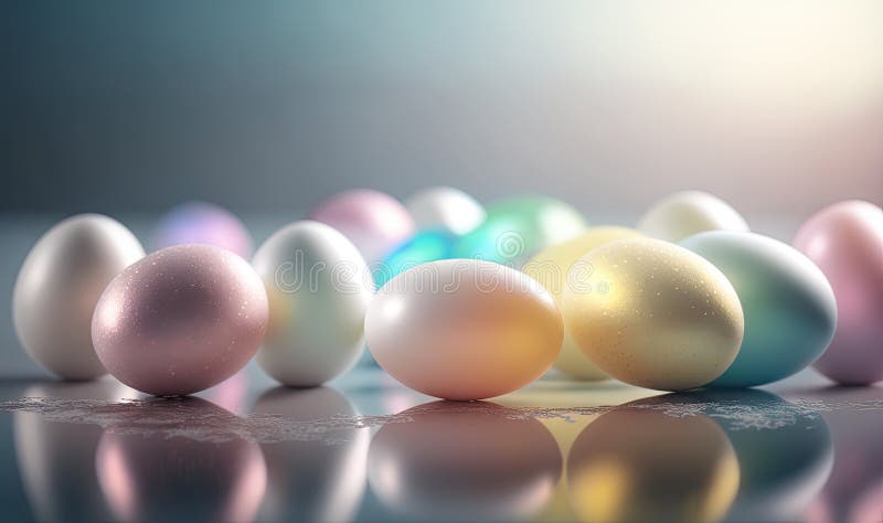 Soft Ethereal Dreamy Easter Eggs Background for Invitations and ...