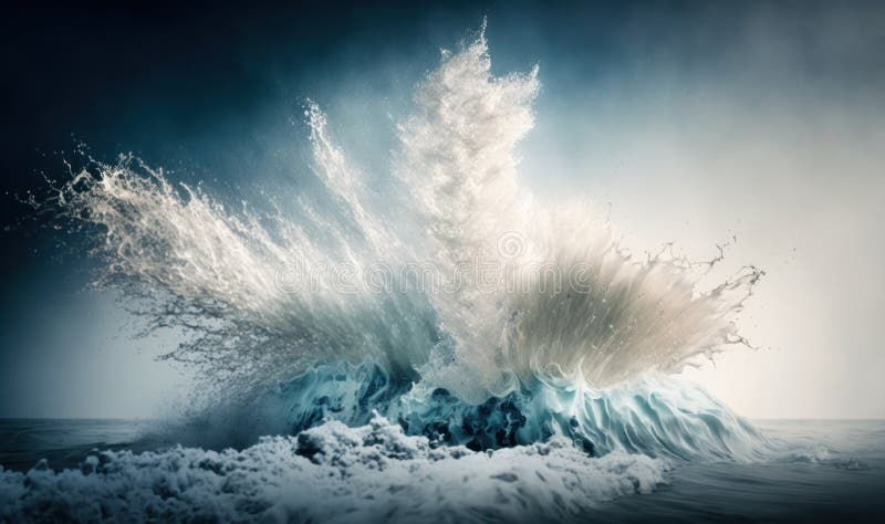 Soft Ethereal Water Spray Waves Background for Design Projects. Stock ...