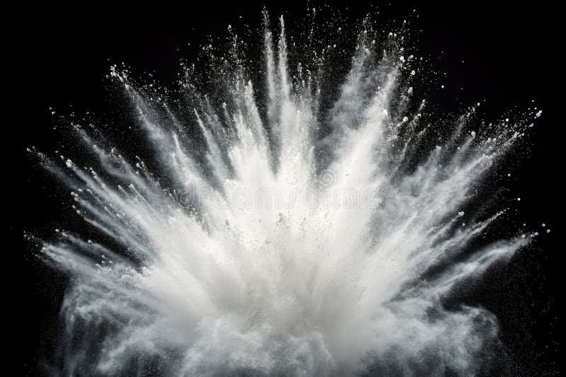 Soft Explosion of White Powder Dark Background Closeup View Dramatic ...