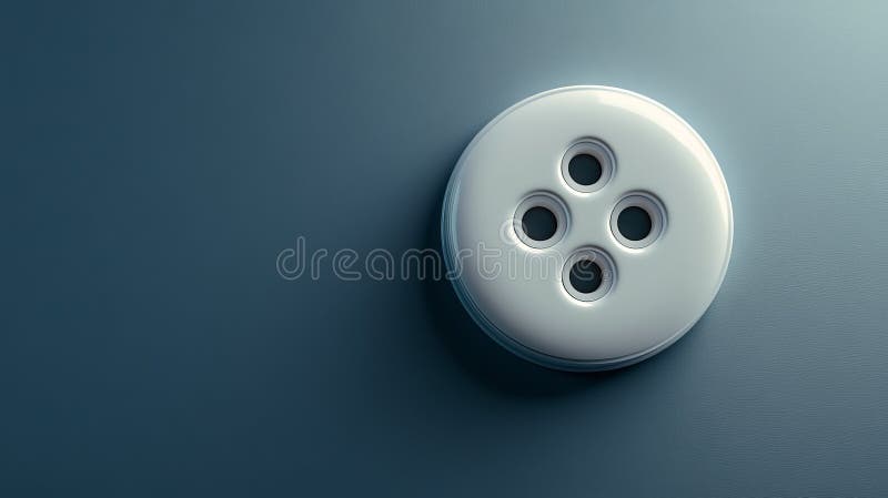 On a Soft Fabric Surface, a Button with Three Holes is Captured in a ...