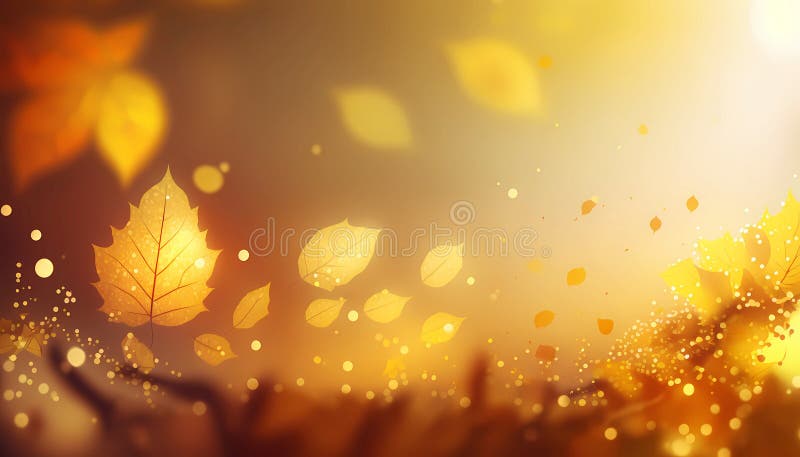 Soft Fall Blurred Background with Falling Leaves. AI Generated Stock ...