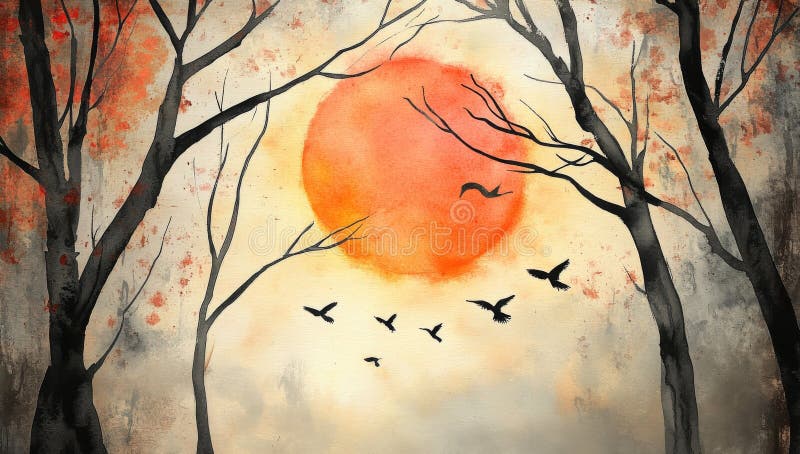 A Soft Fall Composition of Children, Accompanied by Hand-sketched Tiny ...