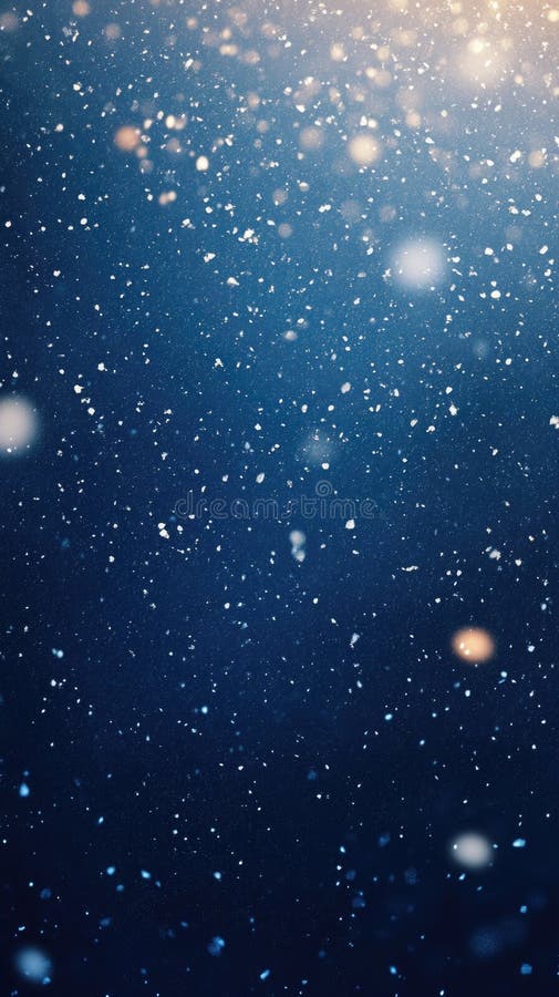 Soft Falling Snowflakes on a Dark Blue Background Create a Serene ...