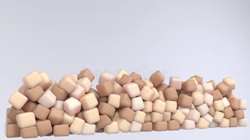 Soft Fat Cubes Falls Simply Motion Design 3d Stock Illustration ...