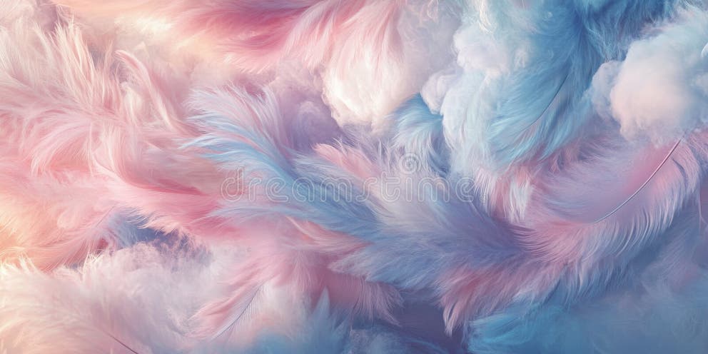 Soft, Feather-like Texture in a Blend of Pastel Pinks and Blues ...