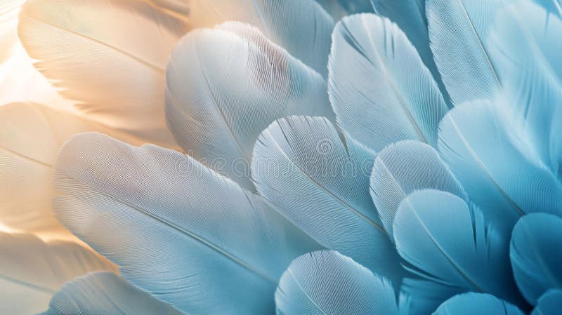 Soft Feathers with Blue and White Color Gradients Abstract Pattern ...