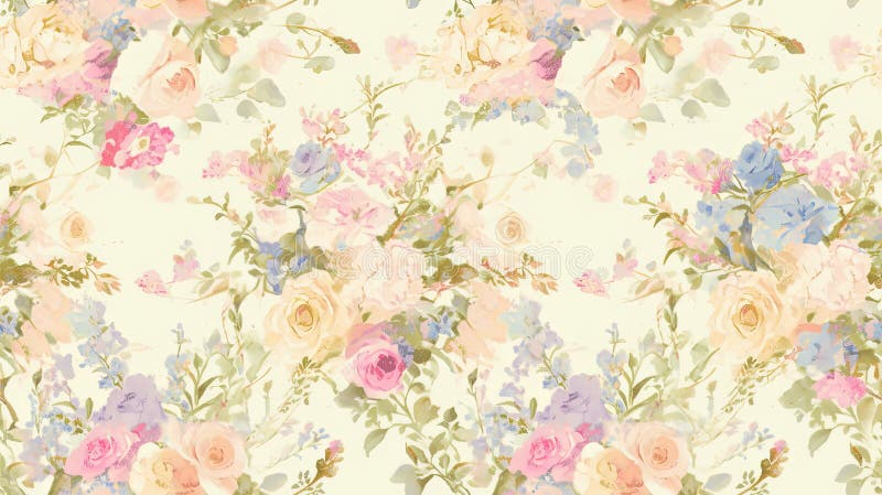 Soft Floral Pattern with Delicate Pastel Colors for Elegant Design ...
