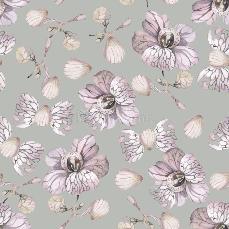 Soft floral pattern stock illustration. Illustration of hand - 129019582