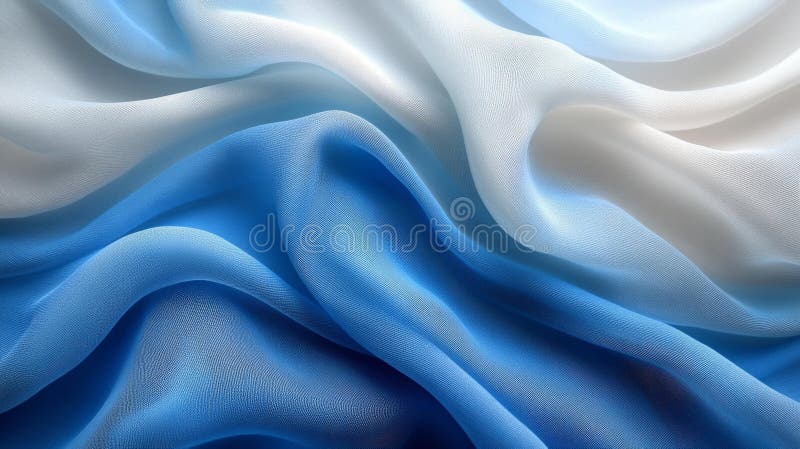 Soft Flowing Blue and White Fabric Texture Generative AI Stock ...